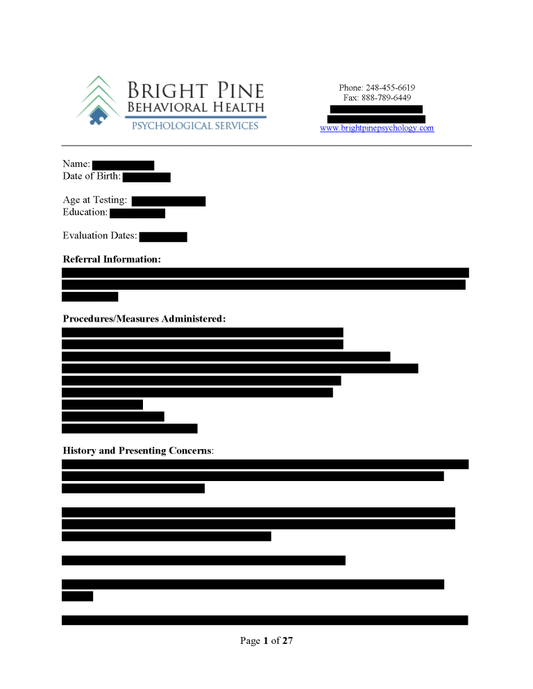 Psychological Testing Report Example psychological-testing-report-example
